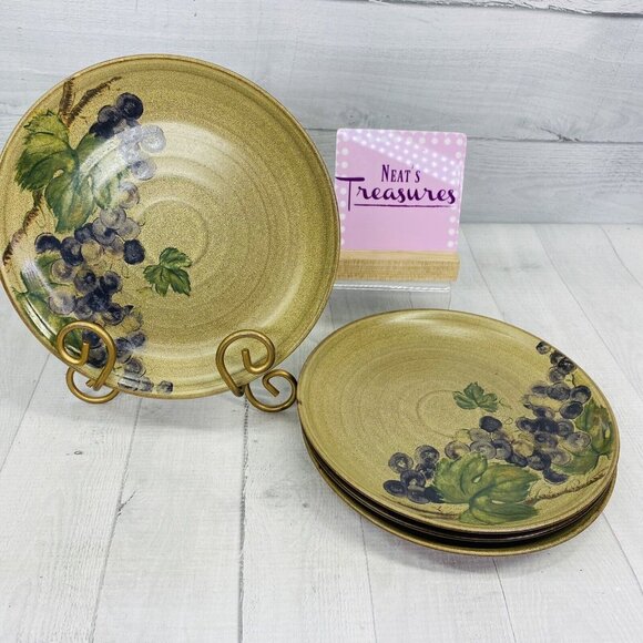 222 Fifth | Dining | 222 Fifth Grapevine Khaki Purple Grapes Stoneware ...